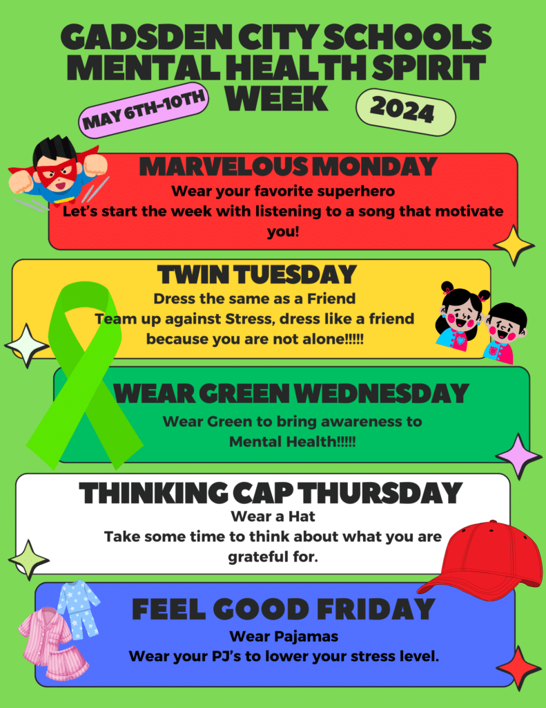 Mental Health Awareness Spirit Week – Ray Thompson Elementary School